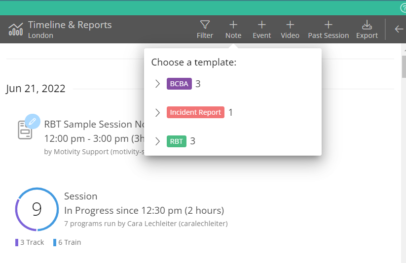 Create Learner Session Note